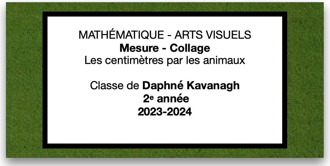 GALERIE – MATHÉMATIQUE – ARTS VISUELS / Mesure – Collage – 1er cycle du ...
